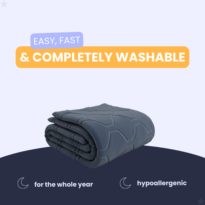 HappyDuvet Dark Blue - All season Coverless duvet